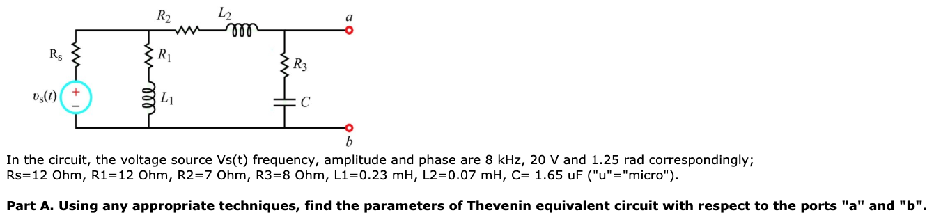 Solved mm In the circuit, the voltage source Vs(t) | Chegg.com