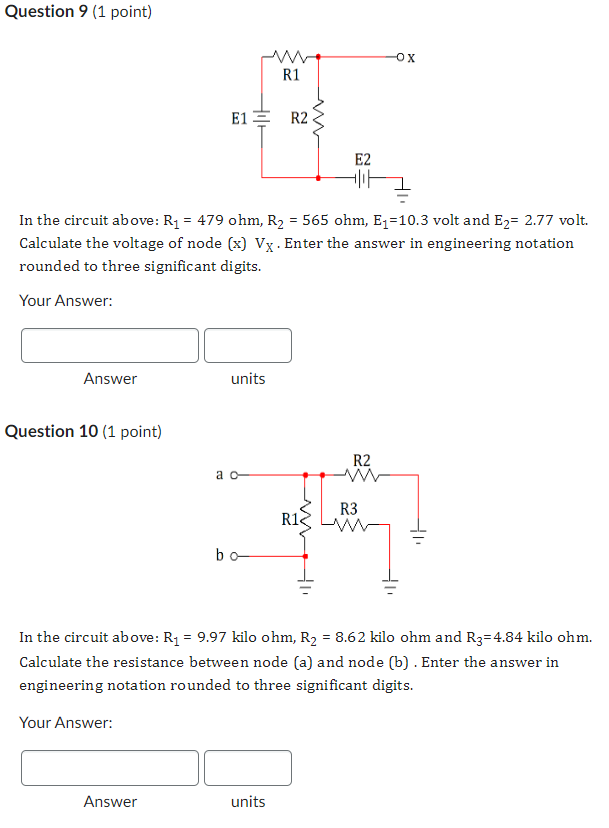 Solved Question 9 (1 point) In the circuit above: | Chegg.com