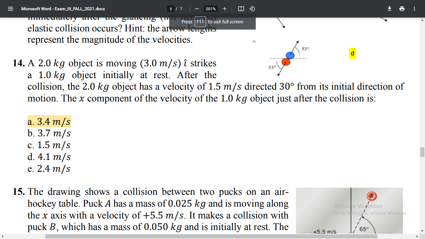 Solved elastic collision occurs? Hint: the arrow leingths | Chegg.com