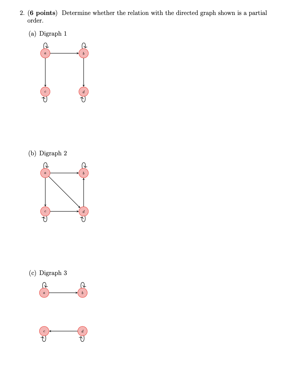 Solved 2. (6 points) Determine whether the relation with the | Chegg.com