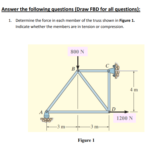 Solved Answer the following questions (Draw FBD for all | Chegg.com
