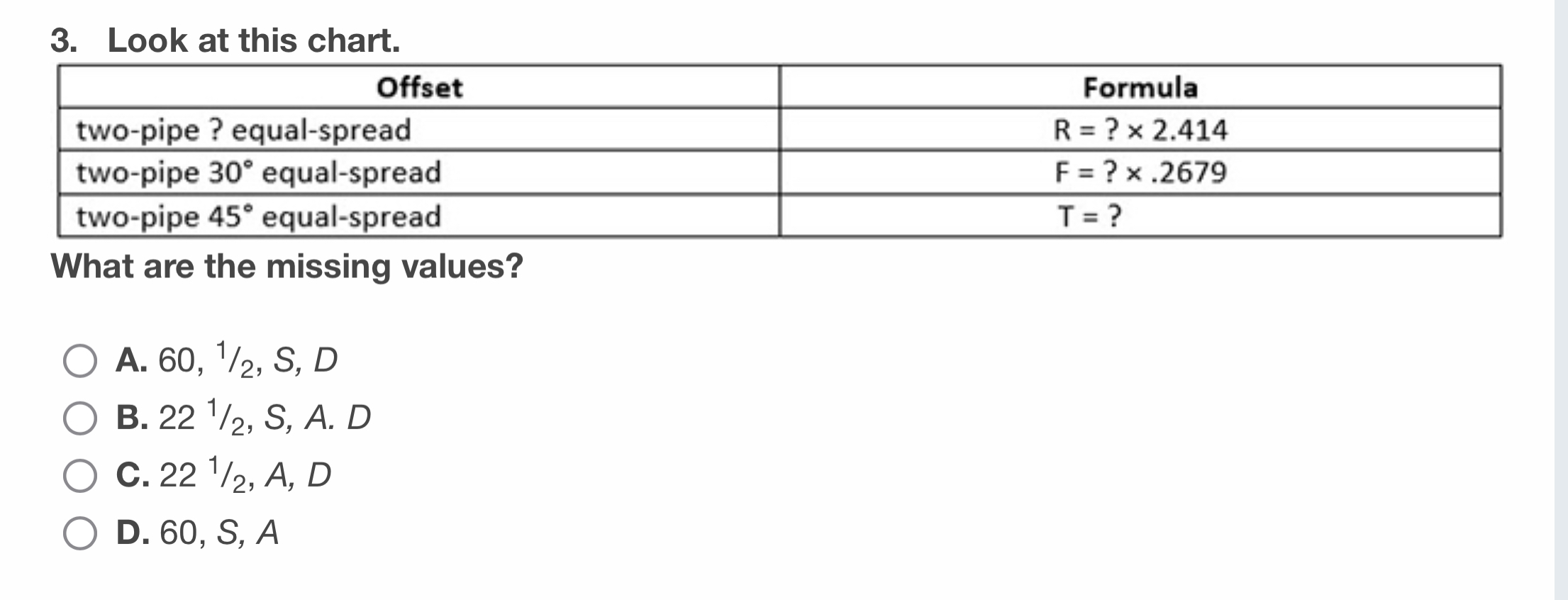 Solved Look at this chart. What are the missing values? A. | Chegg.com