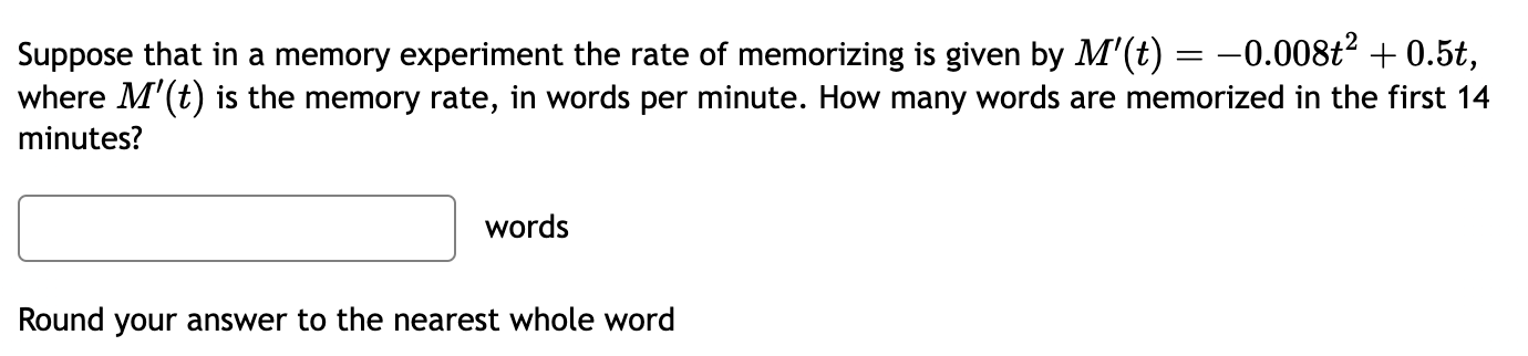Solved Suppose that in a memory experiment the rate of | Chegg.com