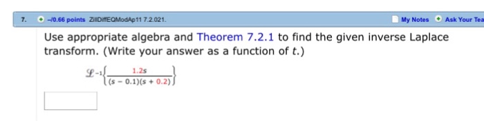 Solved 7. -/0.66 points ZiDfE0ModAp 11 7.2.021 Use | Chegg.com