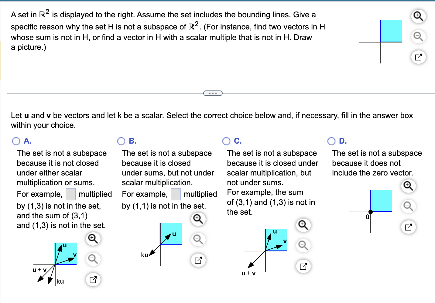 Solved A set in R2 is displayed to the right. Assume the set | Chegg.com