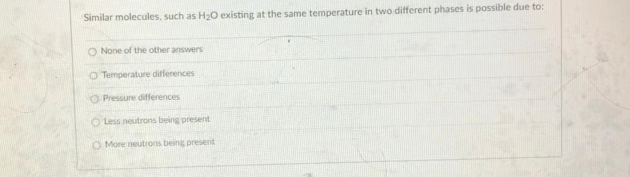 Solved Similar molecules, such as H2O existing at the same | Chegg.com