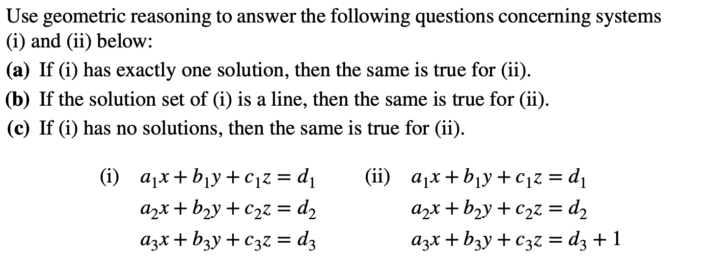 Solved Use geometric reasoning to answer the following | Chegg.com