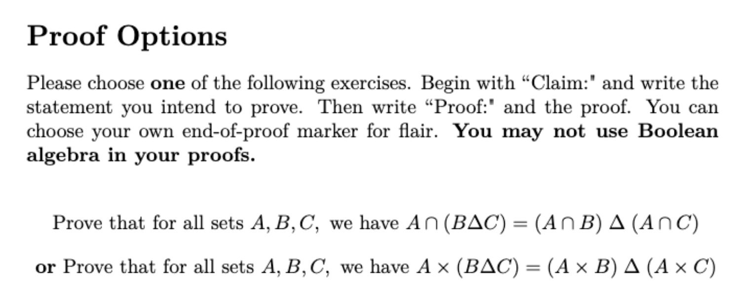 Solved Proof Options Please choose one of the following | Chegg.com