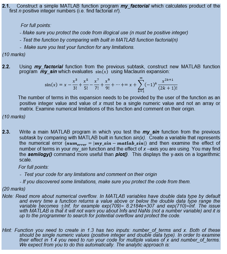 2 1 Construct A Simple Matlab Function Program