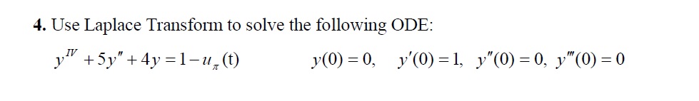 Solved Use Laplace Transform to solve the following ODE: | Chegg.com