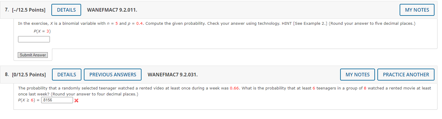 Solved 7. [-/12.5 Points] DETAILS WANEFMAC7 9.2.011. MY | Chegg.com