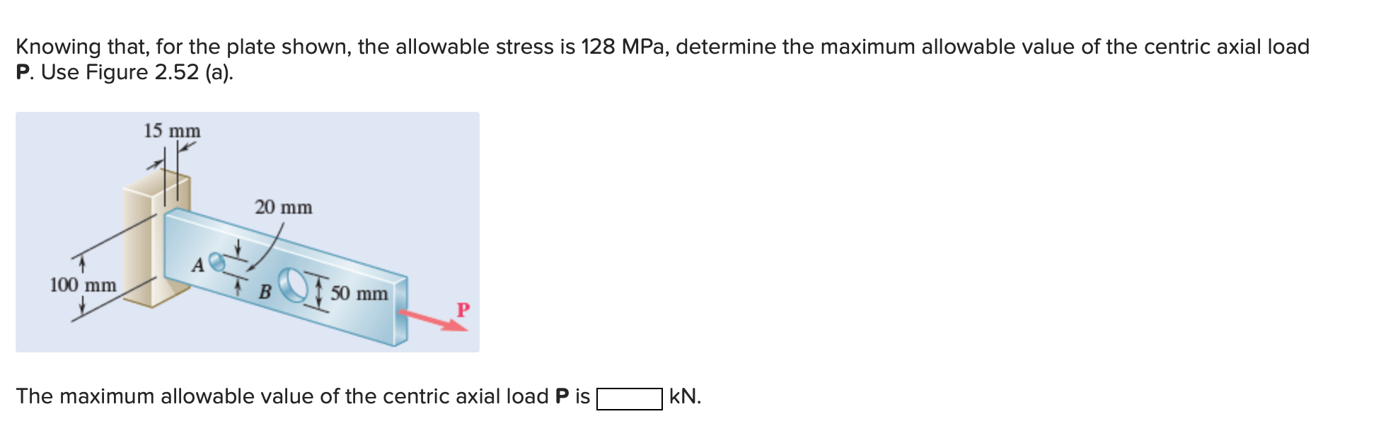 Solved Knowing that, for the plate shown, the allowable | Chegg.com