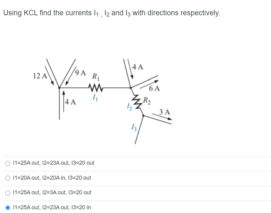 Solved Using KCL find the currents 11, 12 and 13 with | Chegg.com