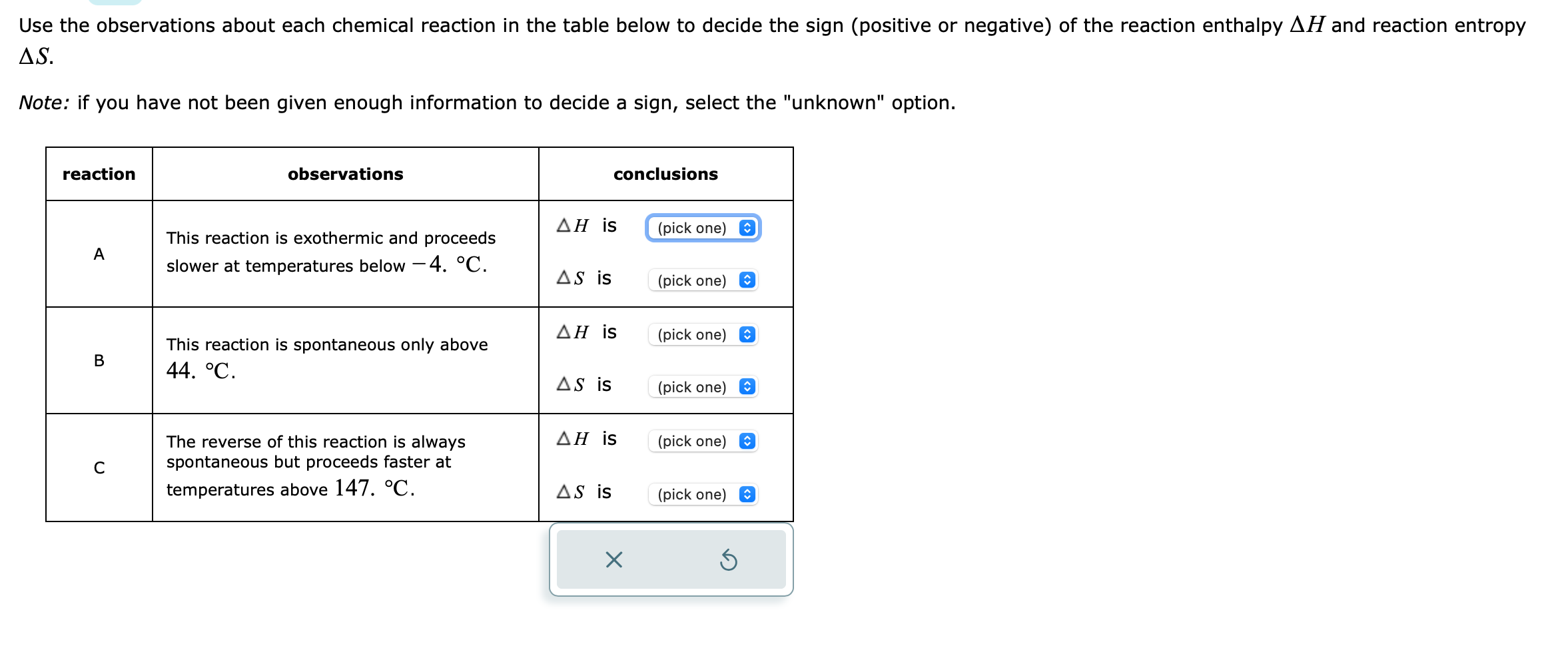 Solved Use the observations about each chemical reaction in | Chegg.com