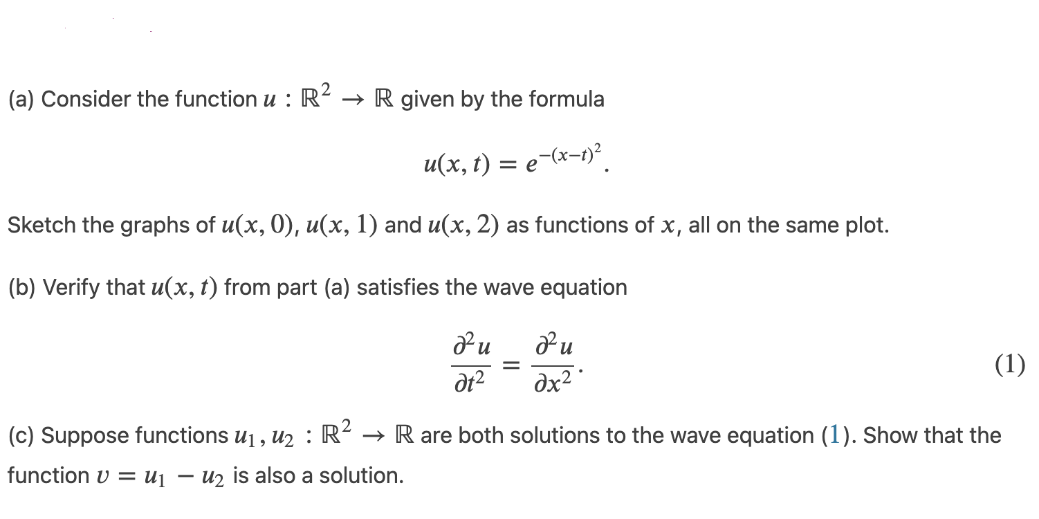 Solved (a) Consider the function u : R2 → R given by the | Chegg.com