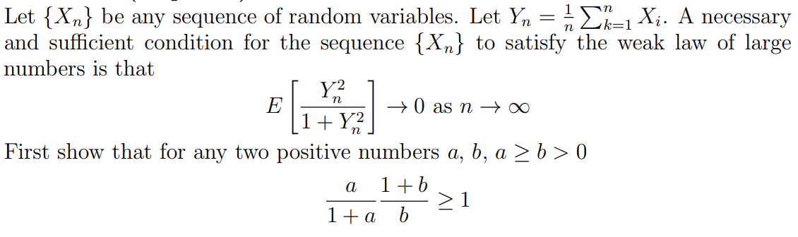 Let {Xn} be any sequence of random variables. Let Yn | Chegg.com