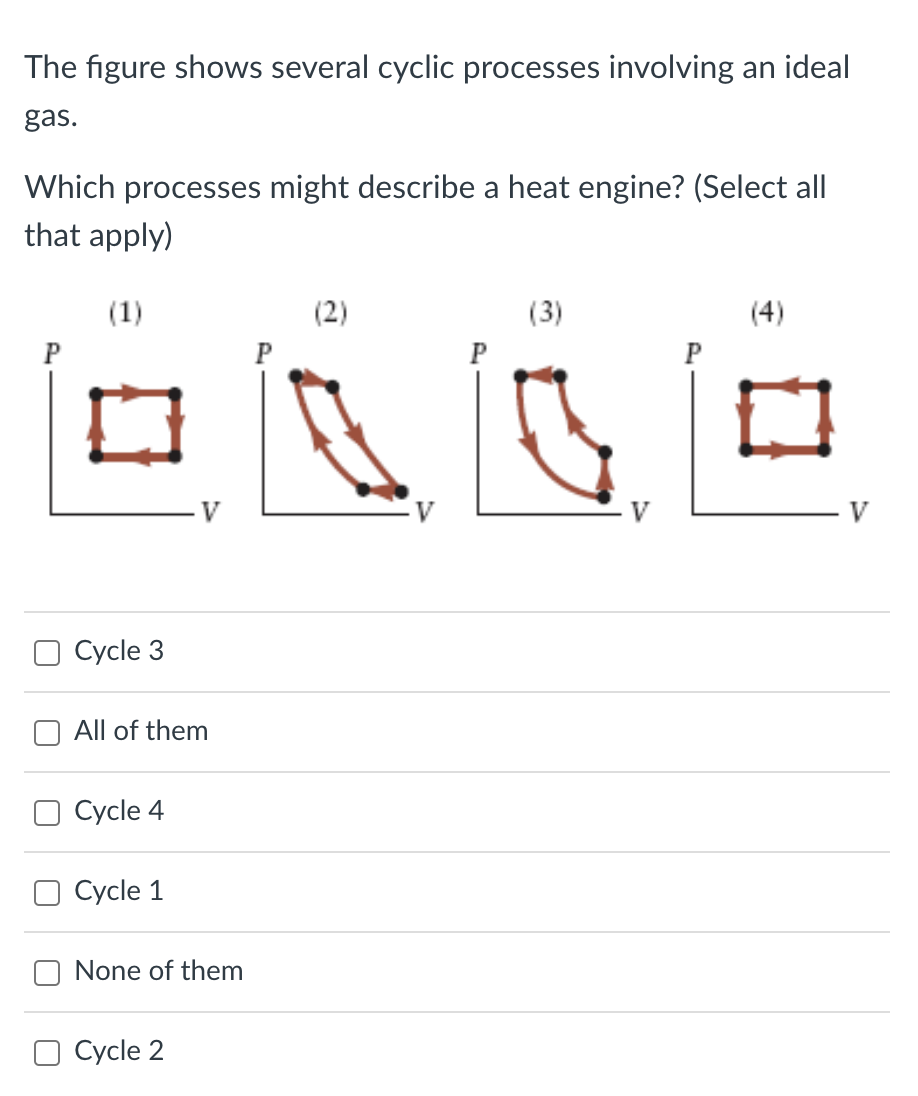 [Solved]: The figure shows several cyclic processes involvi