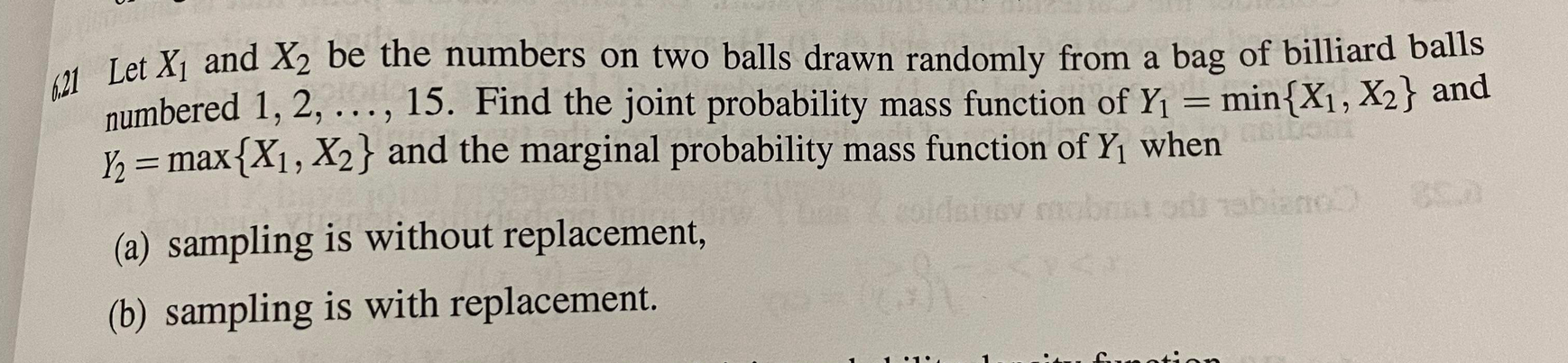 Solved 21 Let X1 and X2 be the numbers on two balls drawn | Chegg.com