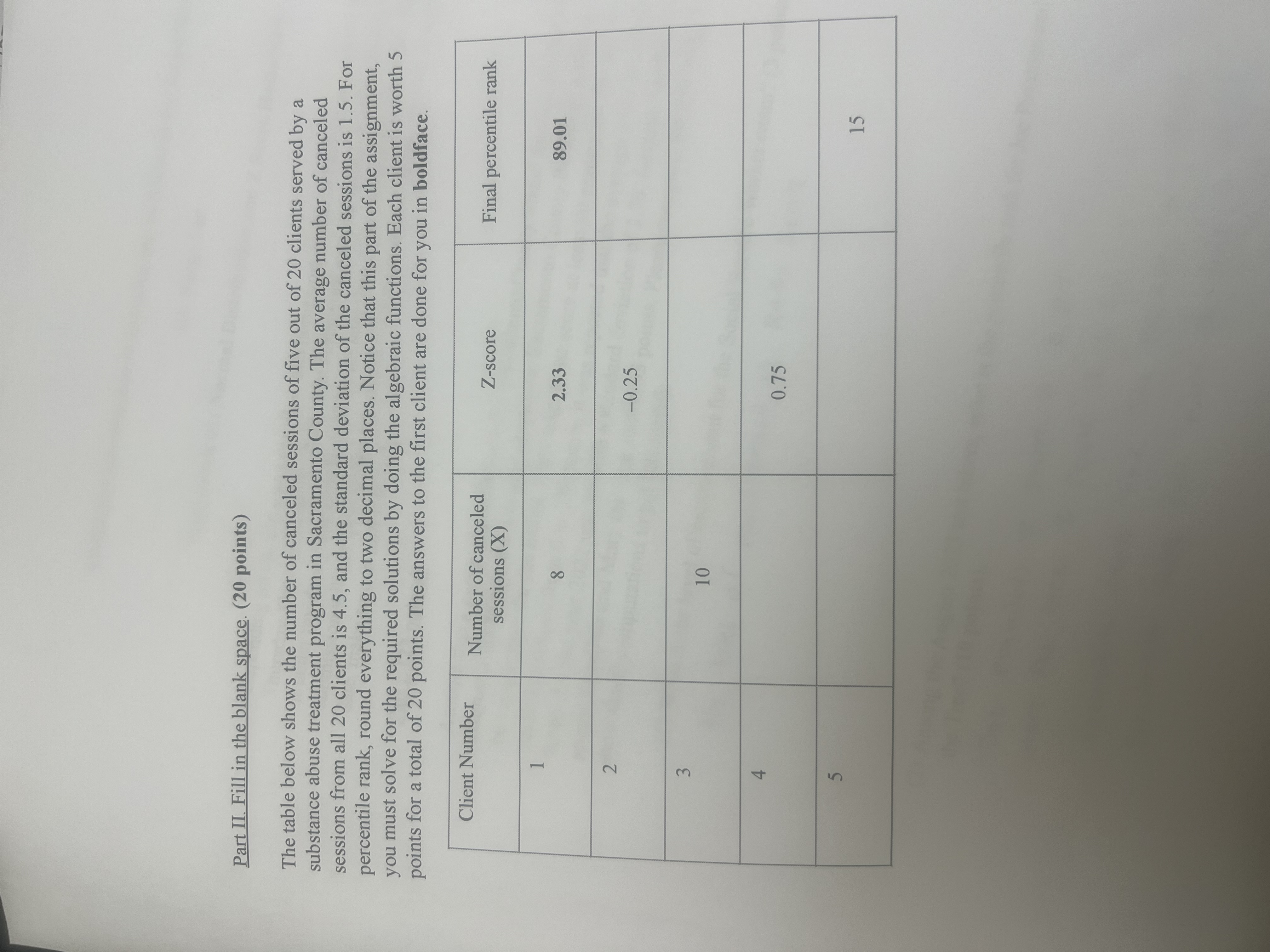 Solved Part II. ﻿Fill in the blank space. (20 ﻿points)The | Chegg.com