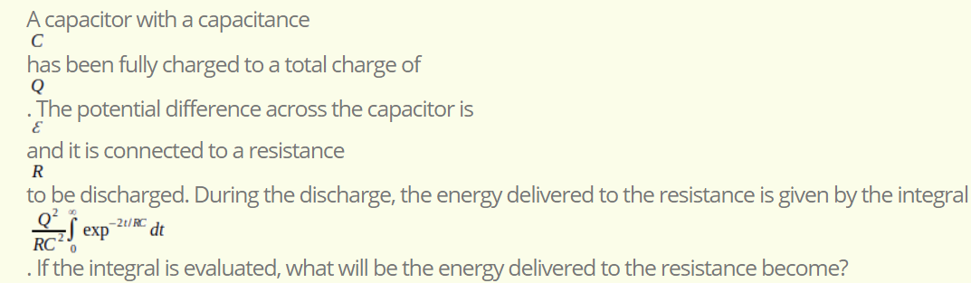 Solved с A capacitor with a capacitance has been fully | Chegg.com