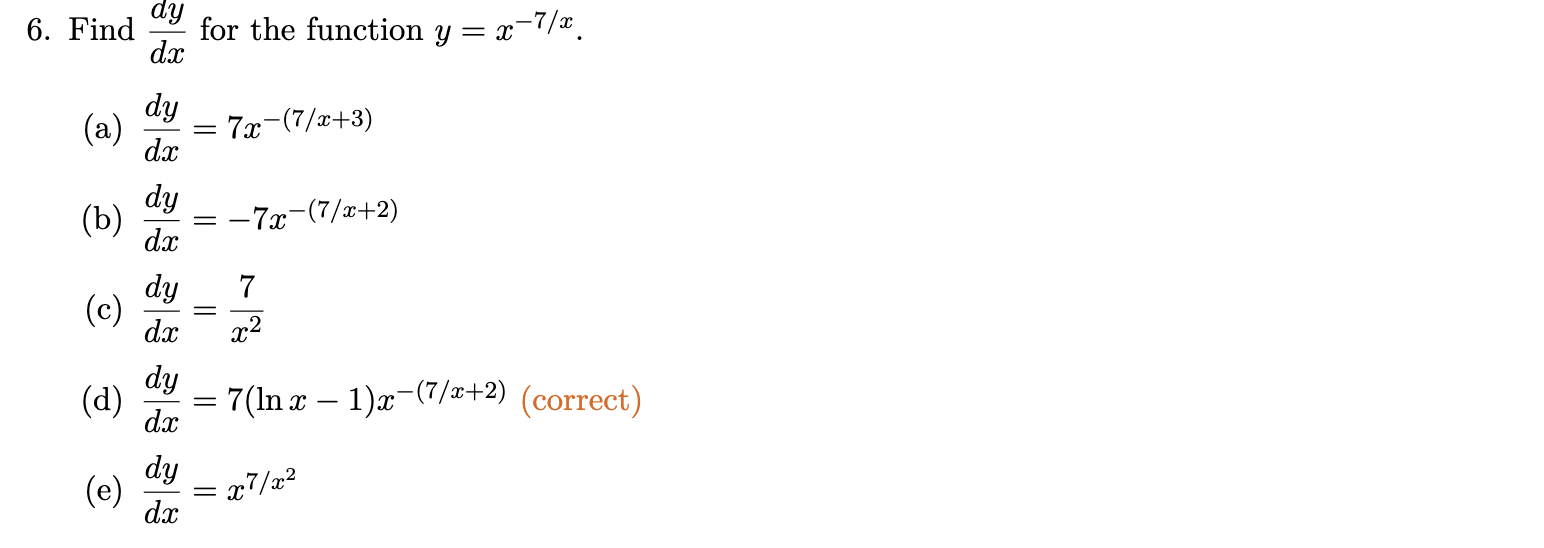Solved Find dydx ﻿for the function | Chegg.com