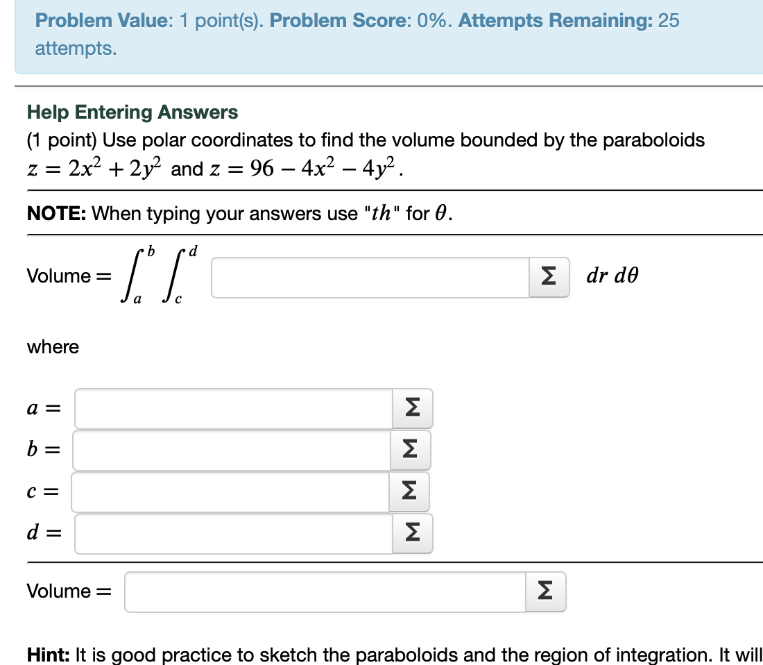 Solved Problem Value: 1 point(s). Problem Score: 0%. | Chegg.com