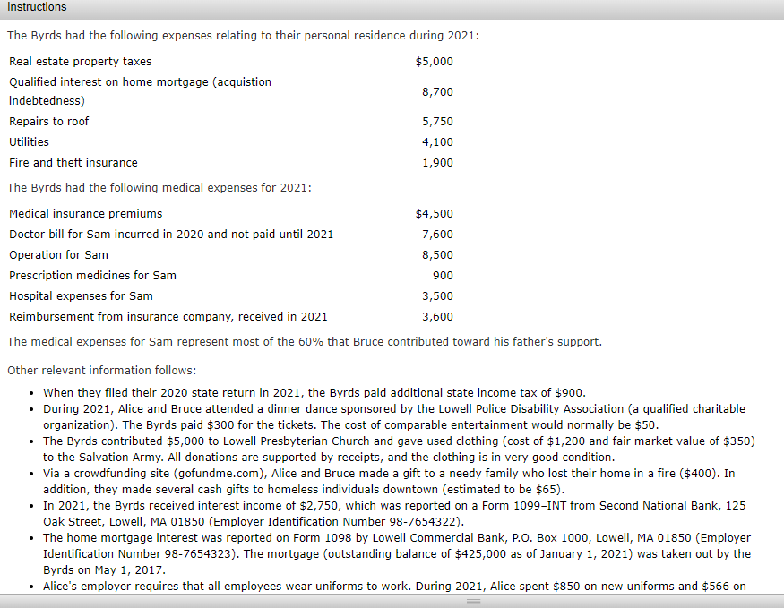 Solved Note: This problem is for the 2021 tax year. Alice J. | Chegg.com