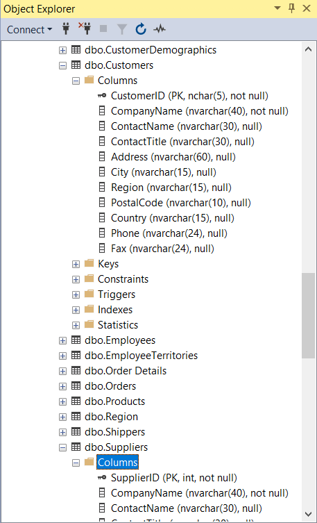 Solved ах Object Explorer Connect > dbo.Customer | Chegg.com