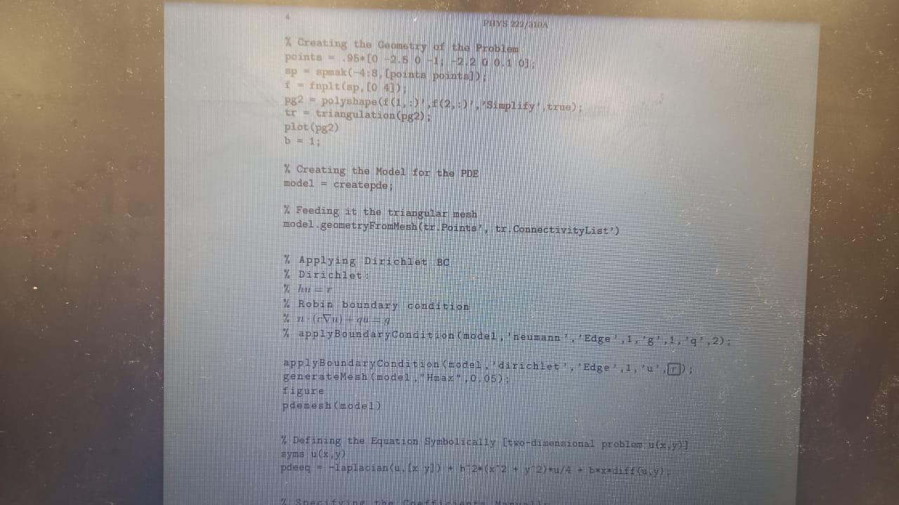 Computational physics: Use the below Matlab code as | Chegg.com