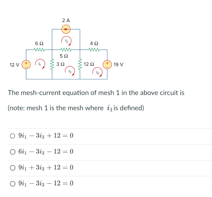 Solved The mesh-current equation of mesh 1 in the above | Chegg.com