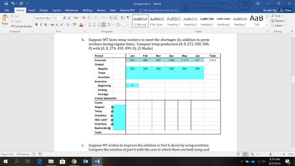 File Home Insert Design Layout References Mailings | Chegg.com