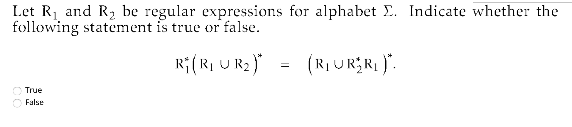 Solved Let R1 and R2 be regular expressions for alphabet 2. | Chegg.com