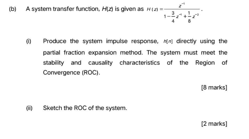 Solved QUESTION 1 (a) A second order Infinite Impulse | Chegg.com