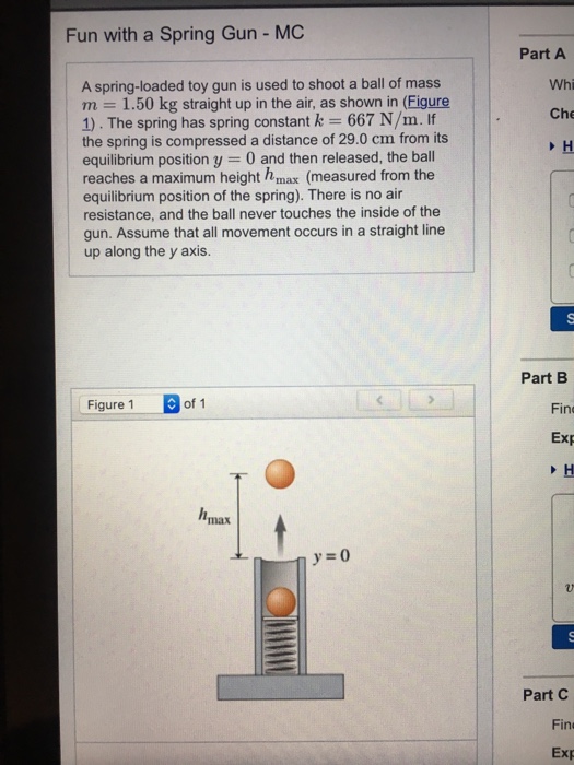 Solved Fun with a Spring Gun MC Part A A spring-loaded toy | Chegg.com