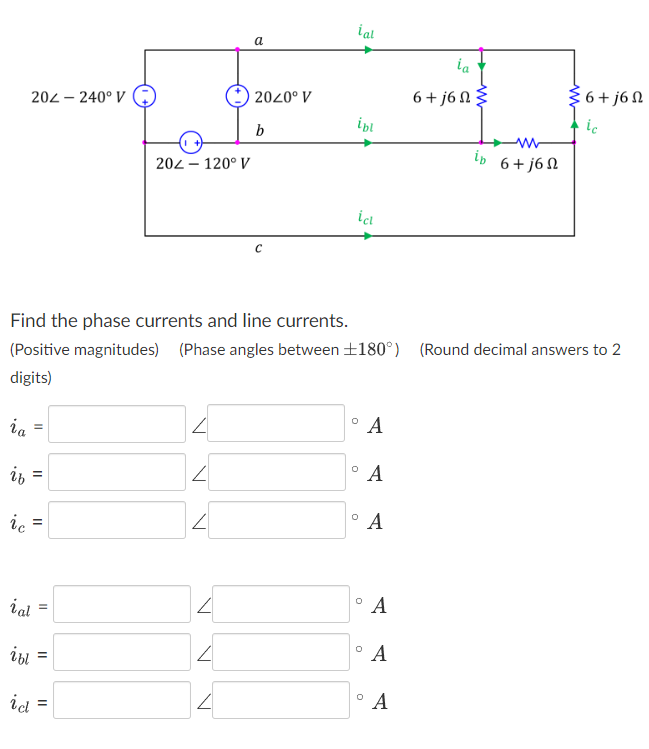 Solved Find the phase currents and line currents.(Positive | Chegg.com