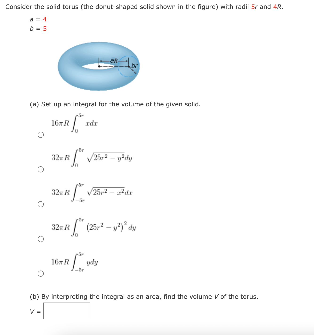 Solved Consider the solid torus (the donut-shaped solid | Chegg.com