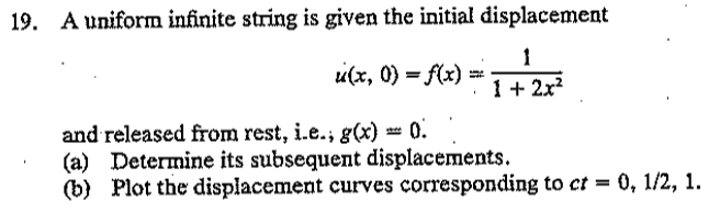 Solved 19. A uniform infinite string is given the initial | Chegg.com