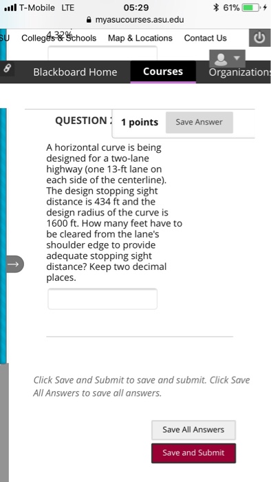 Solved l T-Mobile LTE 05:29 myasucourses.asu.edu Map & | Chegg.com