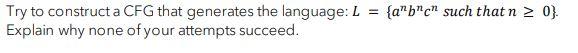 Solved Try To Construct A Cfg That Generates The Language L