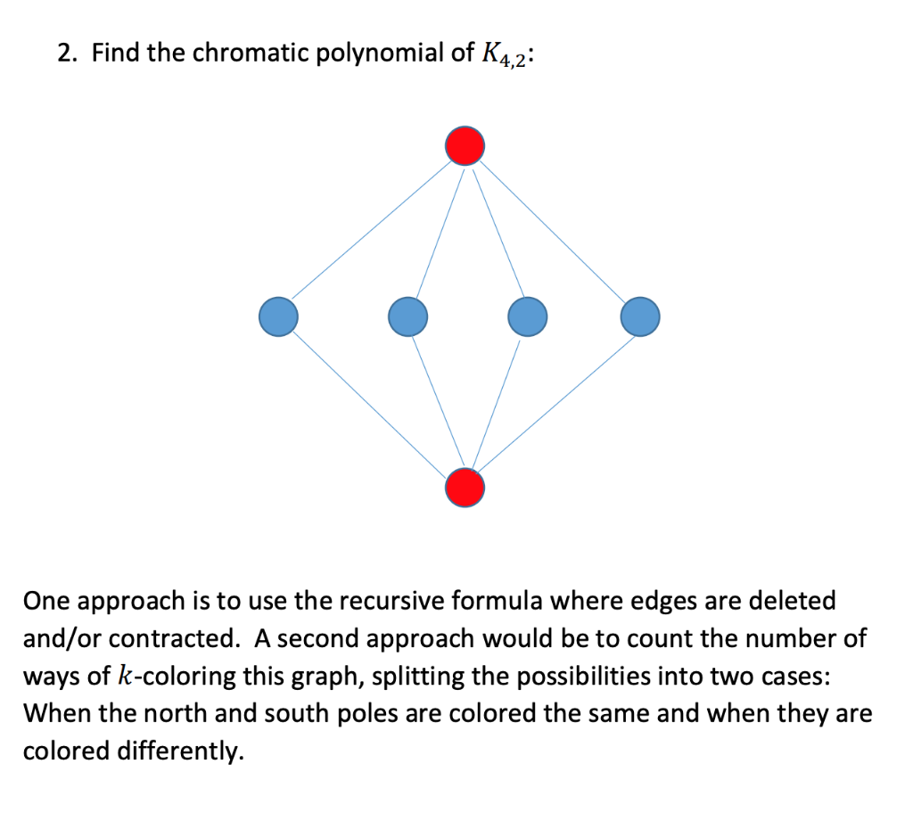 2. Find the chromatic polynomial of K4.2: One | Chegg.com