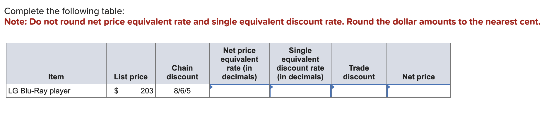 Solved Complete the following table:Note: Do not round net | Chegg.com
