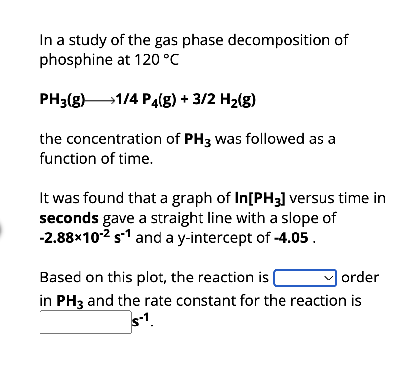 Solved In a study of the gas phase decomposition of | Chegg.com