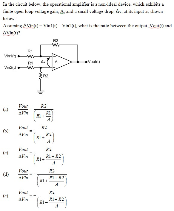 Solved In the circuit below, the operational amplifier is a | Chegg.com