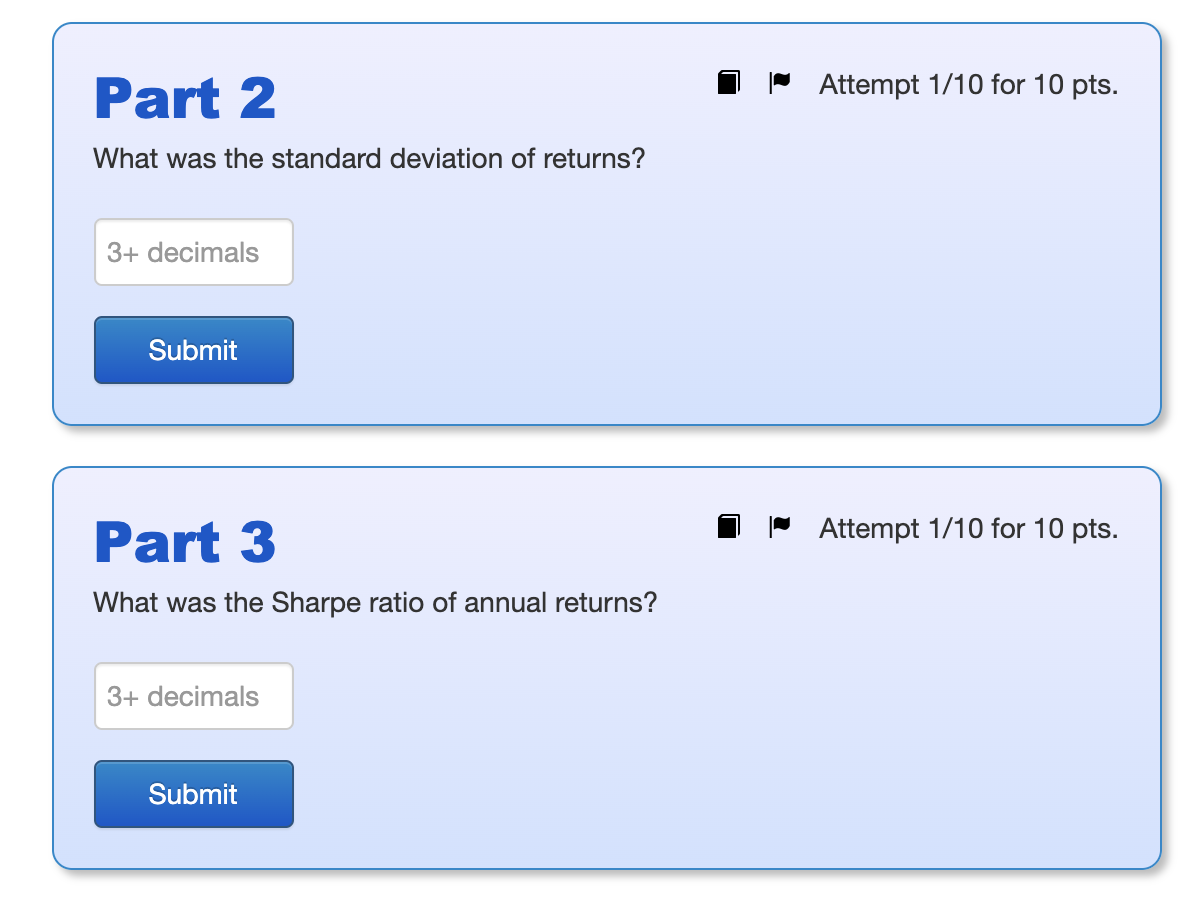 Solved Problem 2 Intro The following table shows historical | Chegg.com