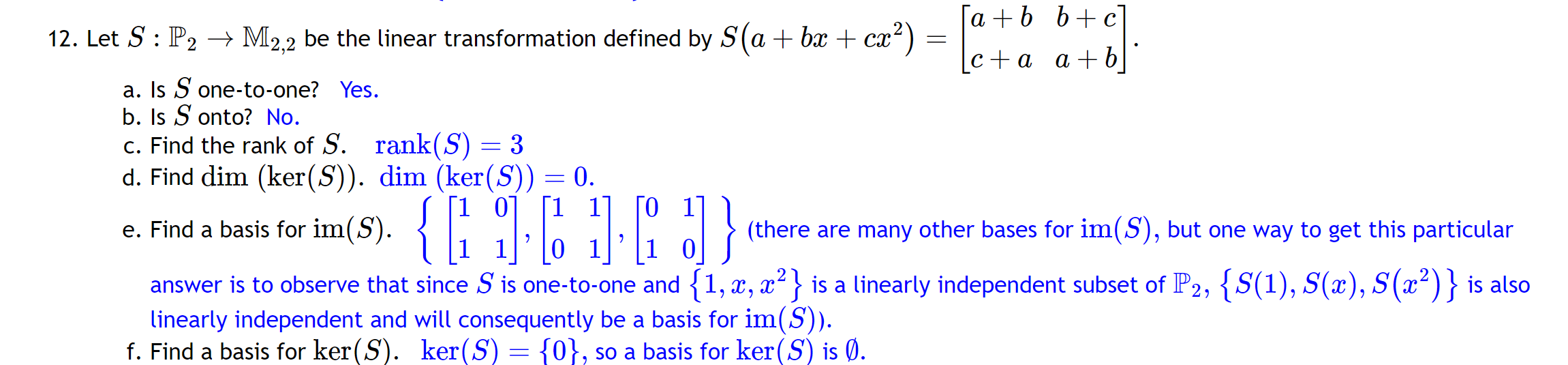 Solved Let S:P2→M2,2 ﻿be the linear transformation defined | Chegg.com