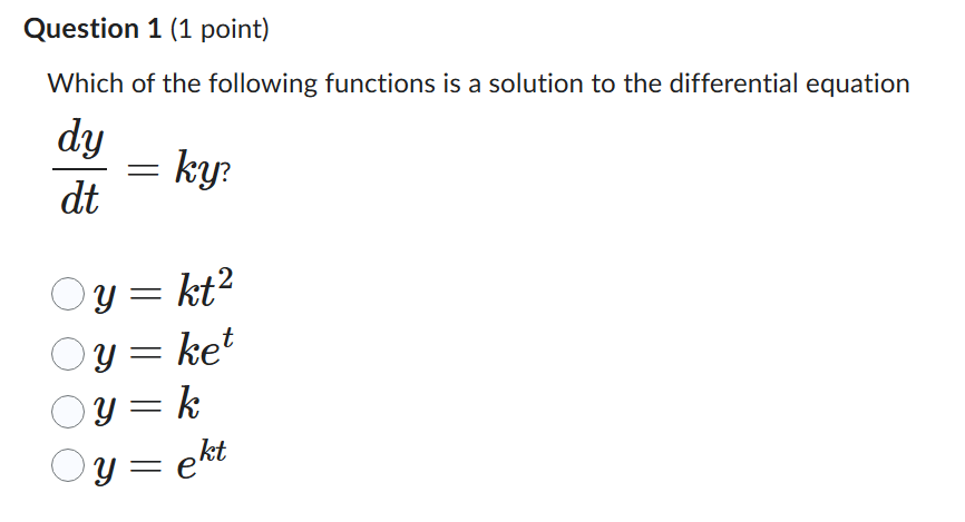 Solved Question 1 (1 ﻿point)Which of the following functions | Chegg.com