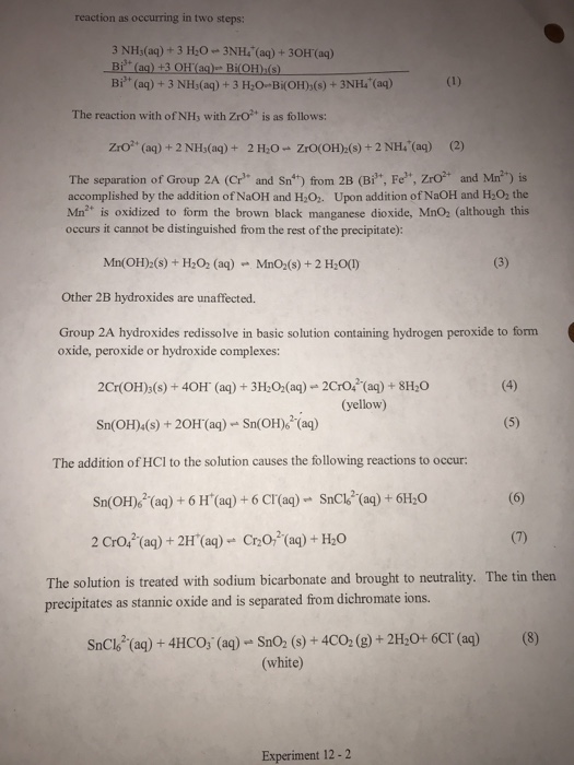 Solved Draw a flow chart of the group II ions Bi3+, Fe3+, | Chegg.com