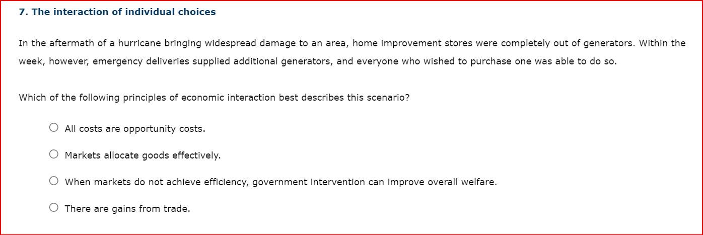 Solved 7. The interaction of individual choices In the | Chegg.com