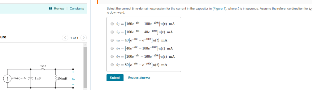 Solved Review Constants Select the correct time-domain | Chegg.com