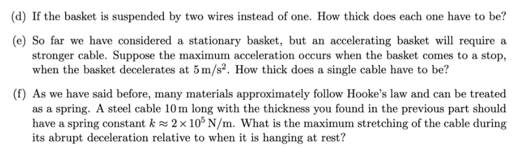 Solved Problem 3. Hanging by a thread. Workers use suspended | Chegg.com